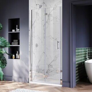 Elegant Corner Entry Enclosure in Sliding Shower Doors Enclosure 34 in. W x 34 in. L x 72 in. H ...